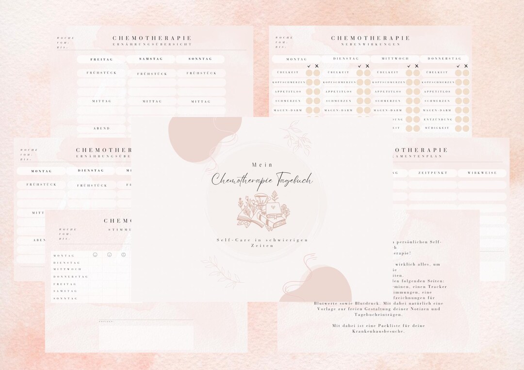 Chemotherapy Diary Chemo Tracker Therapy Plan Chemo Tips Chemo Gift ...