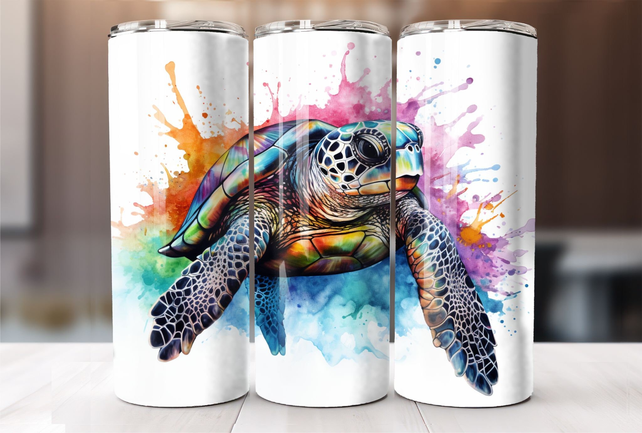 Sea Turtle Tumbler Wrap Png 20 Oz Sea Turtles Tumblers Boho - Etsy