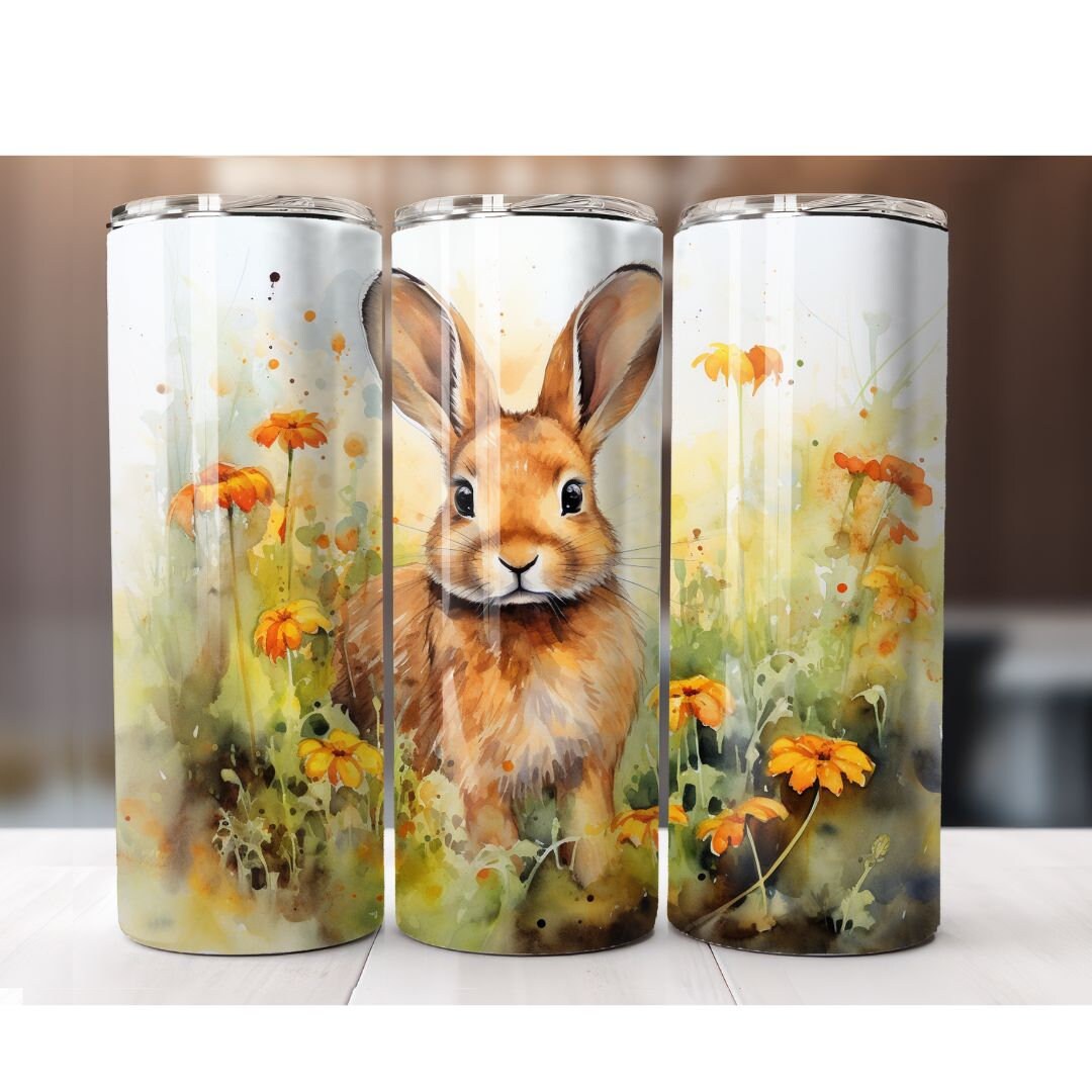Bunny Tumbler Wrap Png, 20 Oz Rabbit Tumblers Full Bunnies Tumbler ...