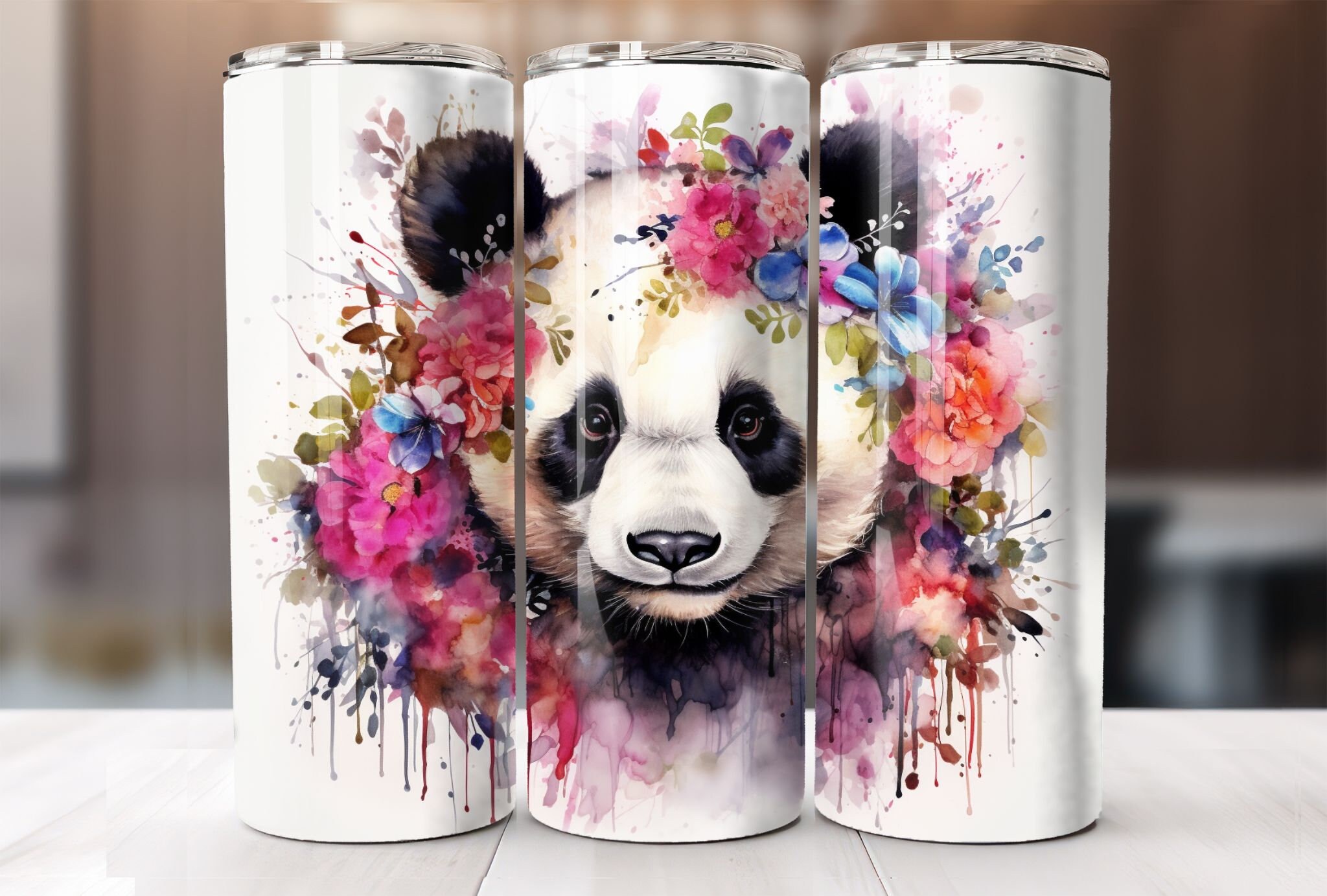 Panda Tumbler Wrap Png, 20 Oz Boho Pandas Tumblers Full Seamless ...