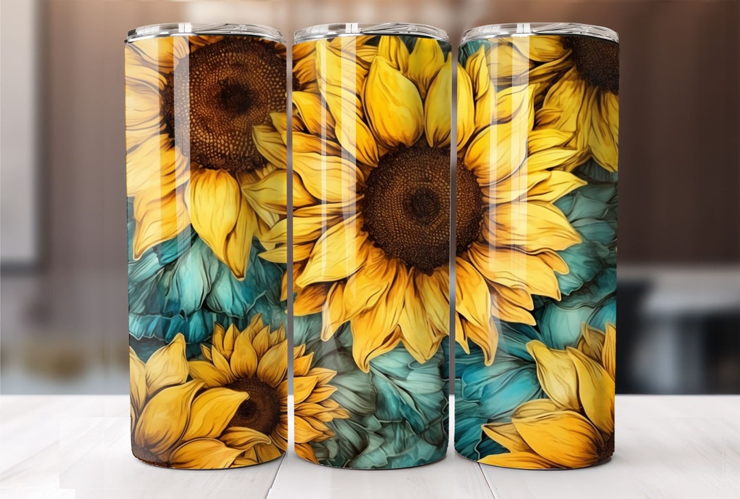 Sunflower Tumblers Wrap Png, 20 Oz Sunflowers Tumbler Full Boho Wraps ...