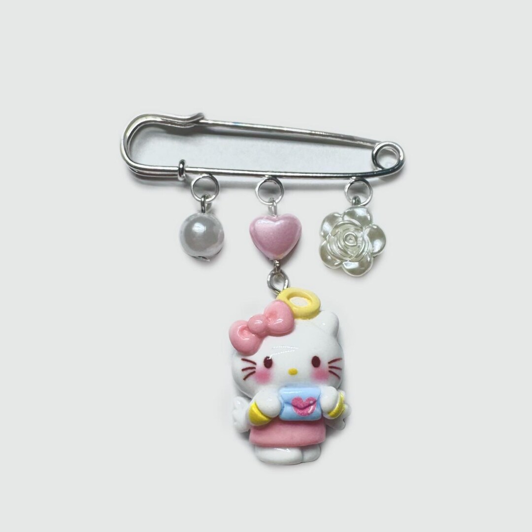 Halo Hello Kitty Safety Pin, Sanrio Safety Pin - Etsy