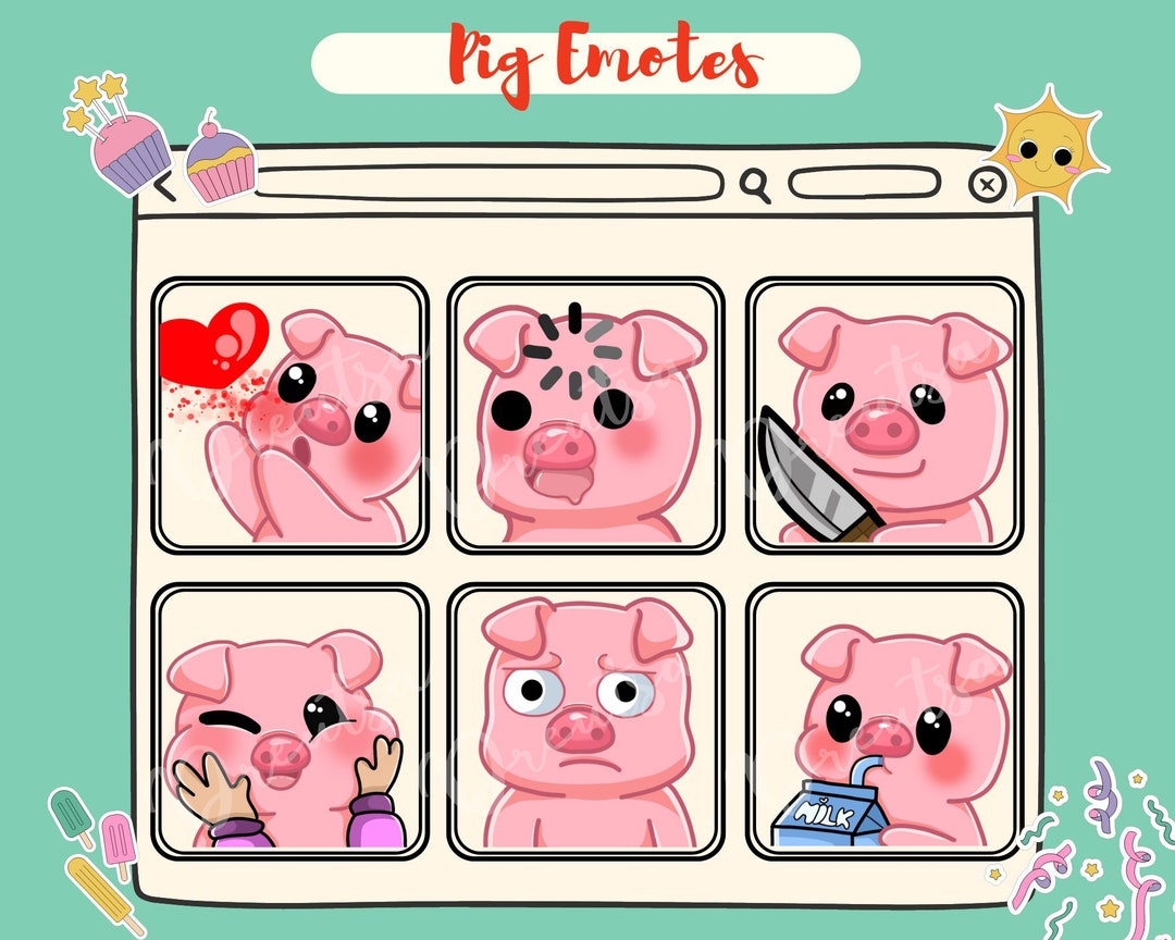Pig Emote Cute Pig Emote for Twitch Discord Youtube Twitch - Etsy