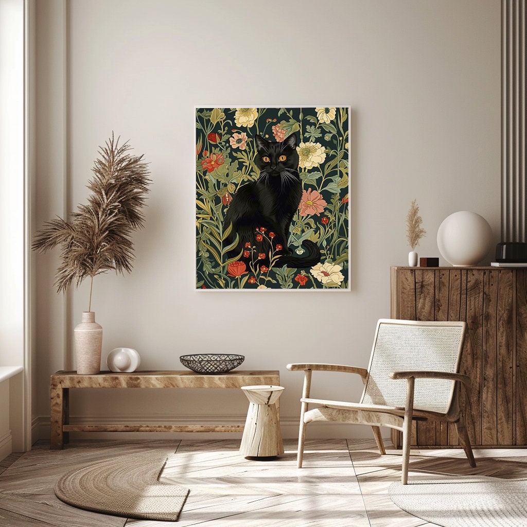Cat Poster, Cat Print, Original Painting, Cat Portrait, Printable Wall ...