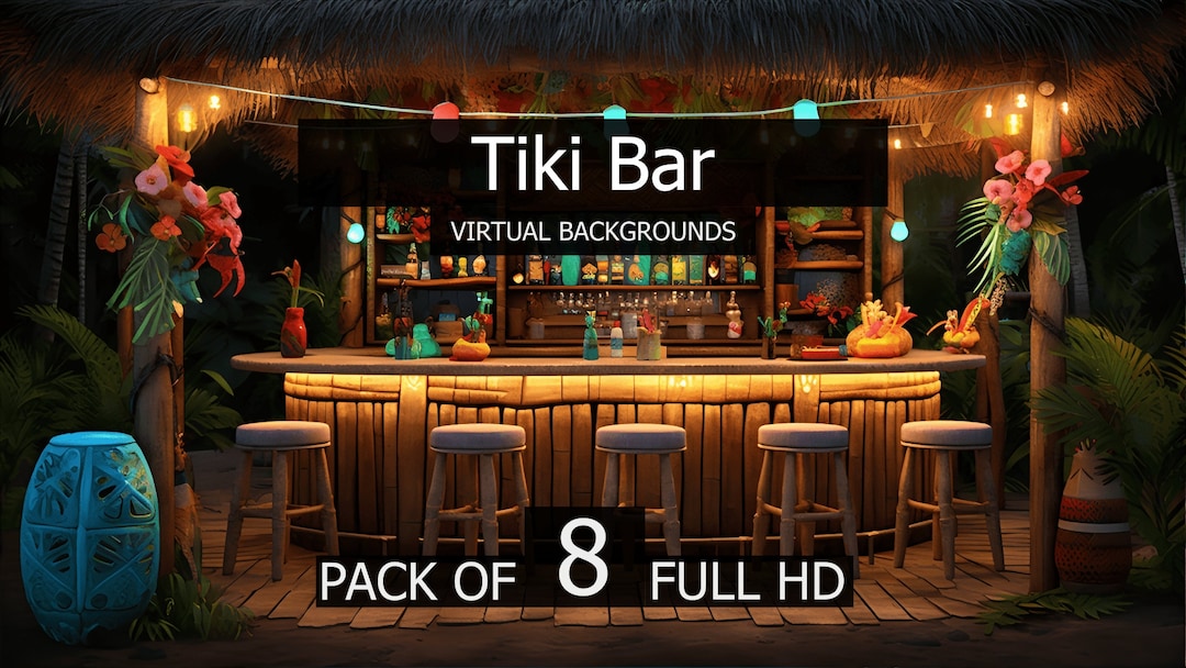 Tiki Bar Zoom Background Backdrop Digital Backdrop - Etsy
