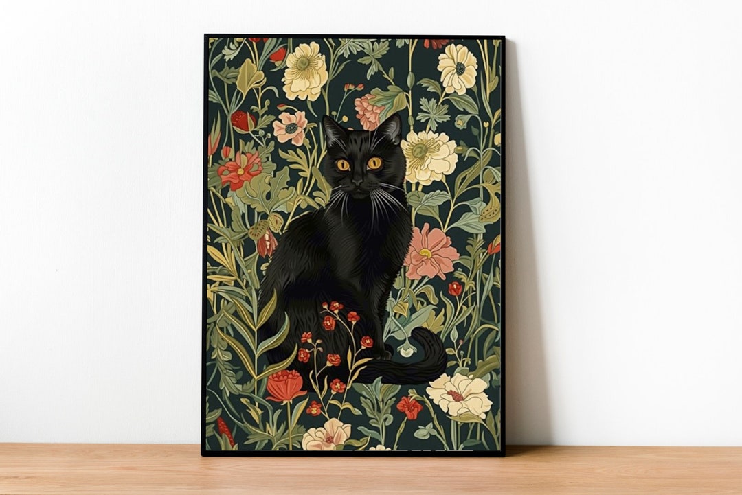 Cat Poster, Cat Print, Original Painting, Cat Portrait, Printable Wall ...