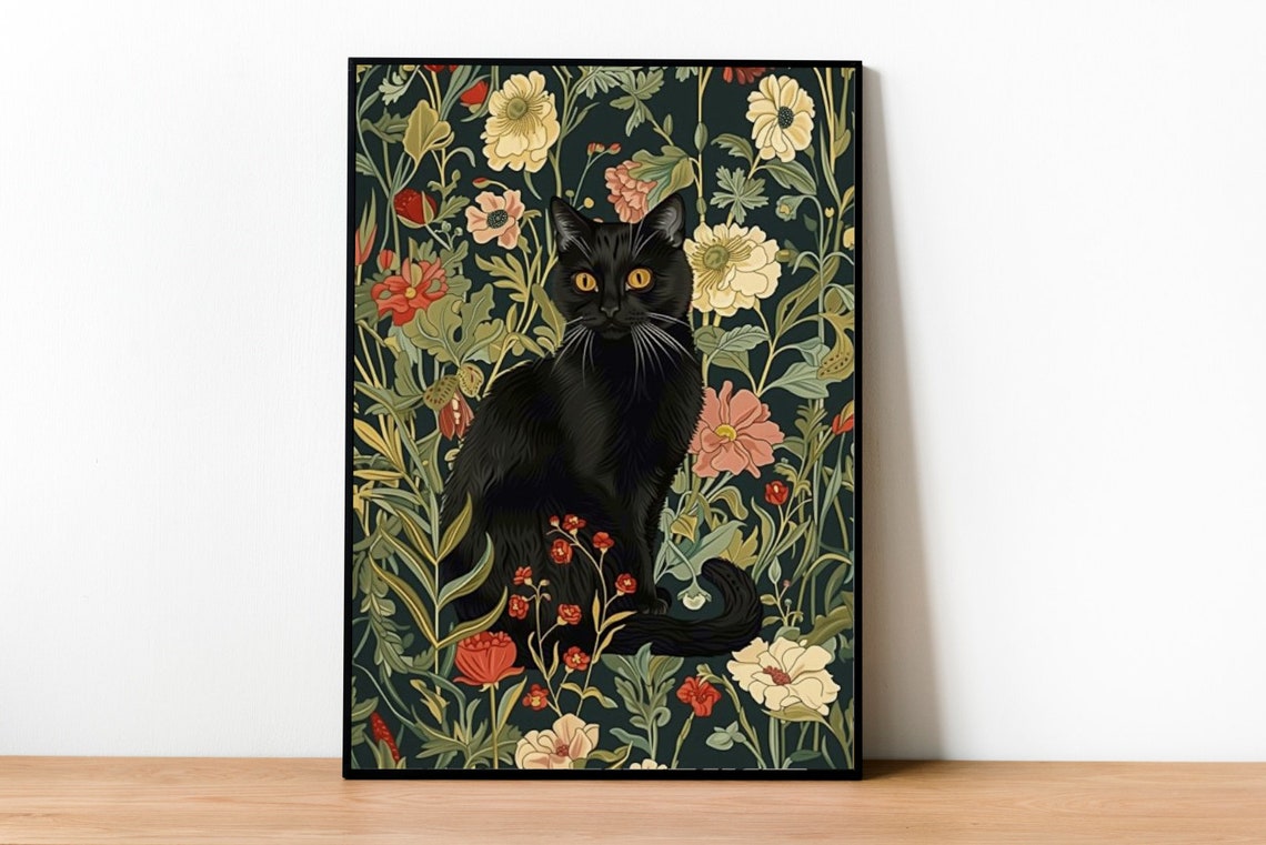 Cat Poster, Cat Print, Original Painting, Cat Portrait, Printable Wall ...