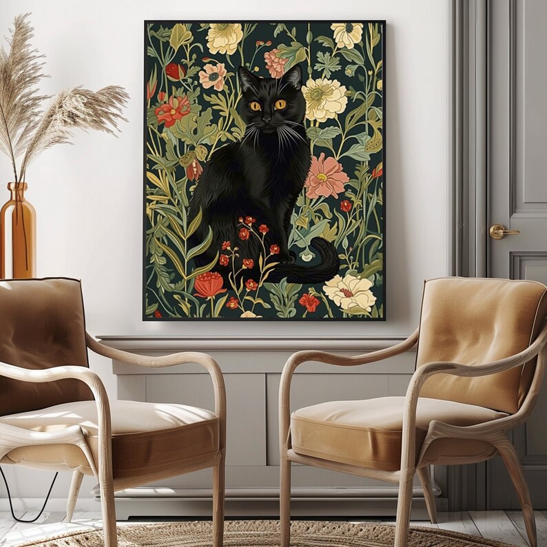 Cat Poster, Cat Print, Original Painting, Cat Portrait, Printable Wall ...