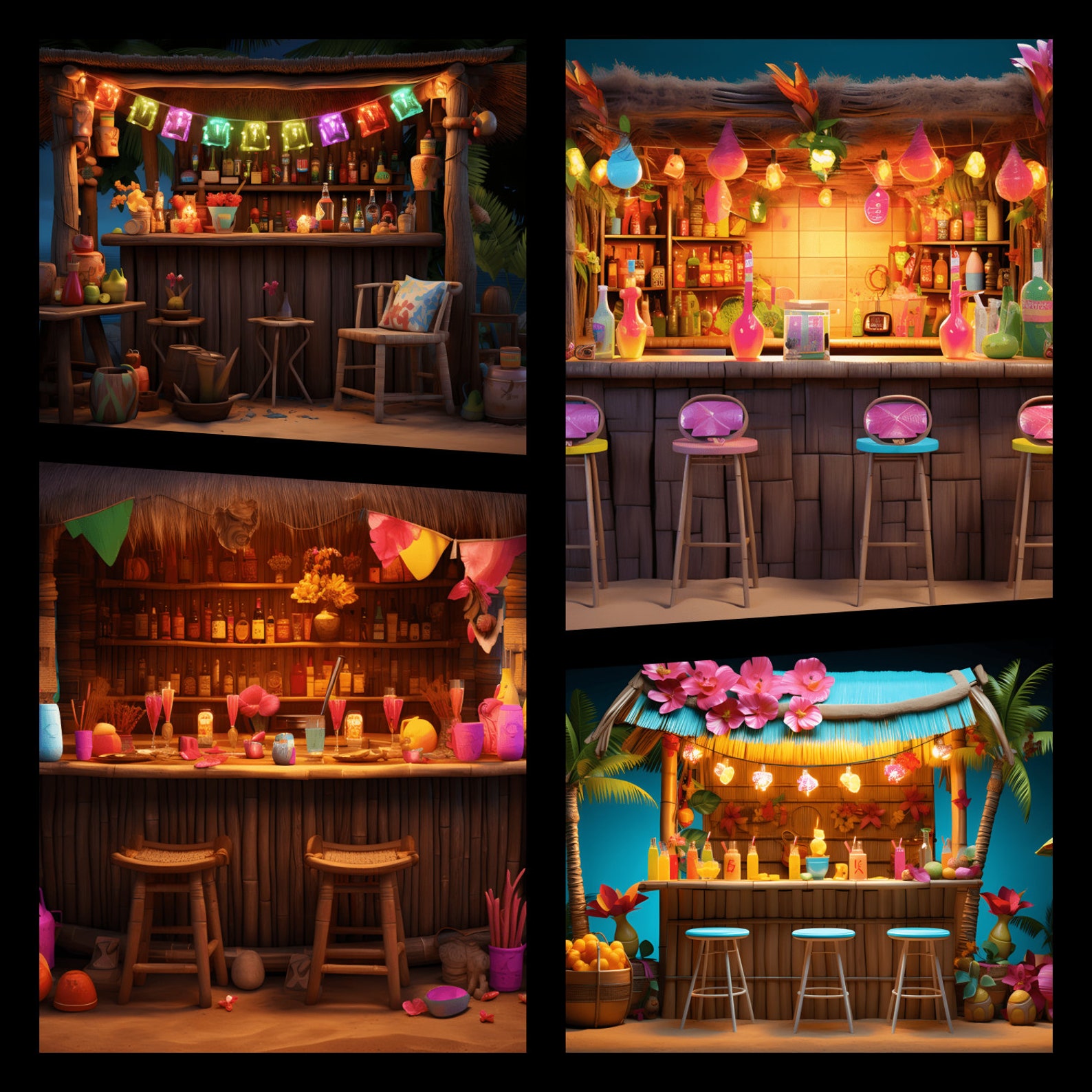 Tiki Bar Zoom Background Backdrop Digital Backdrop - Etsy Singapore