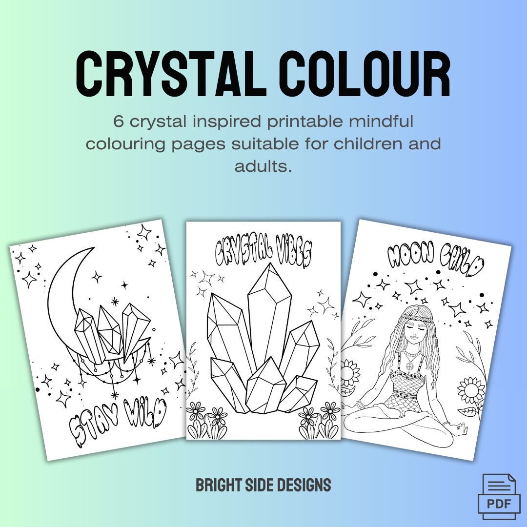 Mindful Coloring/ Crystal Coloring Pages Pack / Digital Download ...