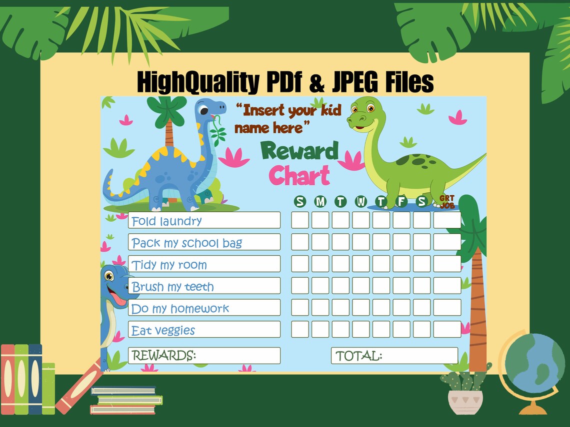 Editable Kids Reward Chart Printable Reward Chart to - Etsy