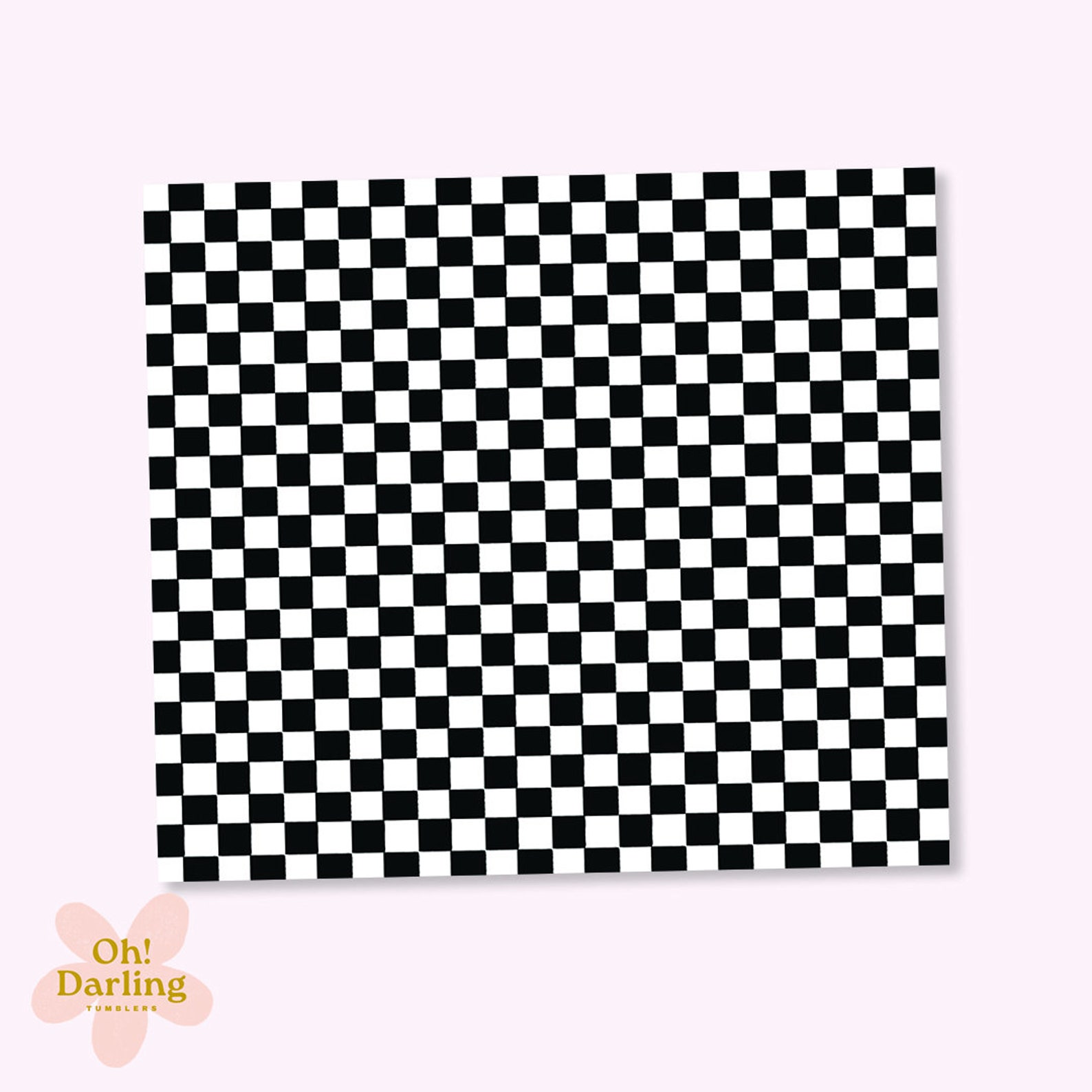 Black and White Checkered 20 Oz Skinny Tumbler Sublimation Design ...