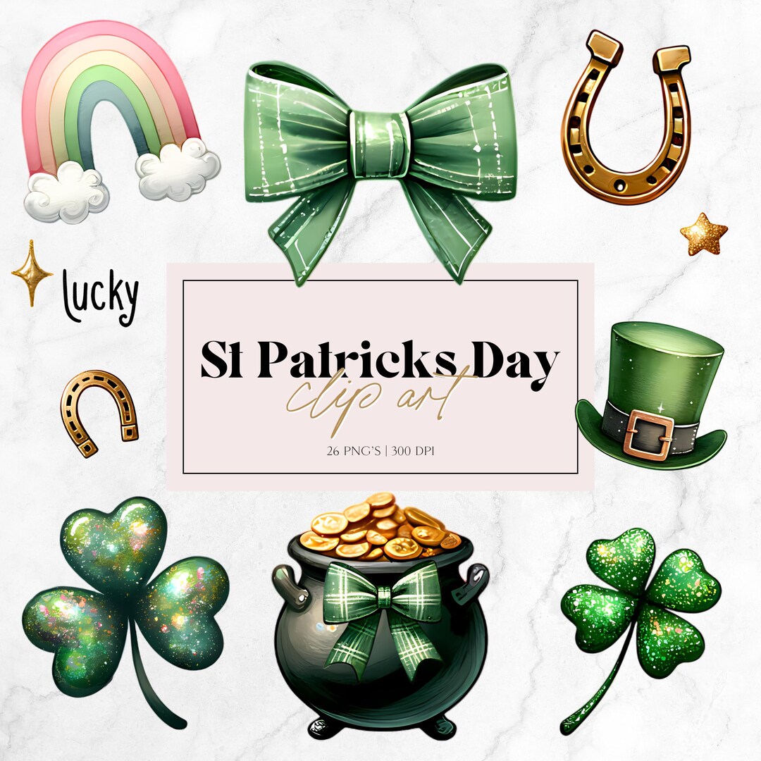 St Patricks Day Clip Art, Clover Clip Art, Commercial Use Clip Art ...