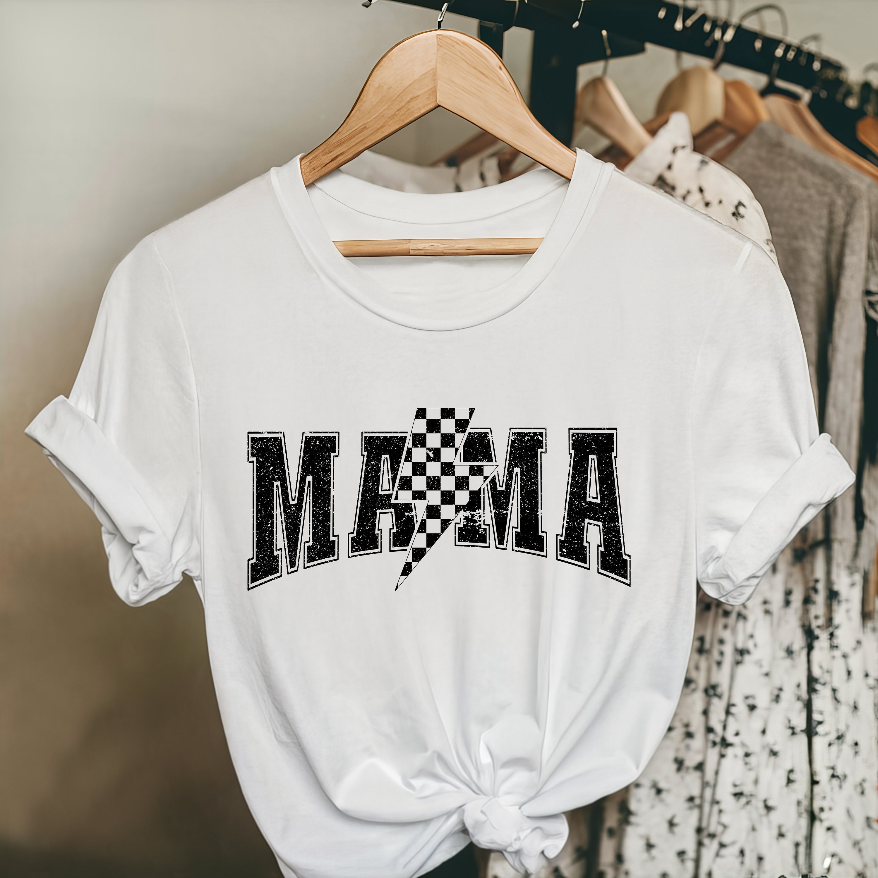 Checkered Mama Lightning Bolt PNG, Mama Png, Racing Mama T-shirt Design ...
