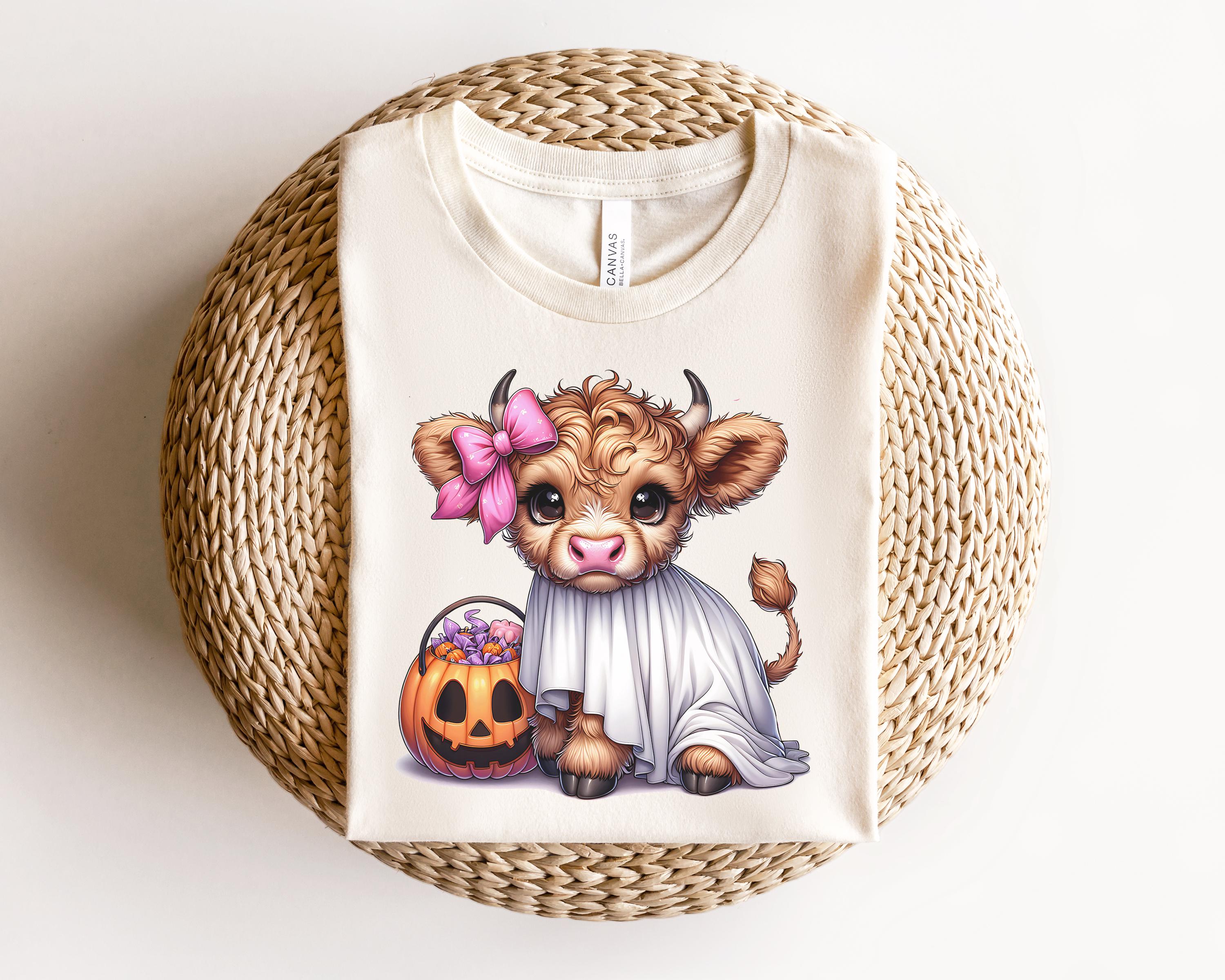 Cute Highland Cow Ghost Png, Halloween Png, Ghost Png, Bougie Png ...