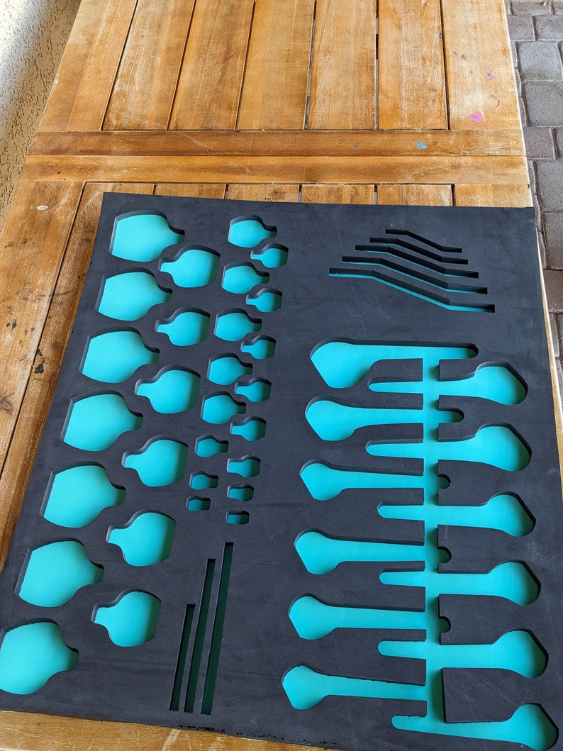 Tool Box Foam Templates for Cutting. Wrenches, Ratchets and Sockets ...