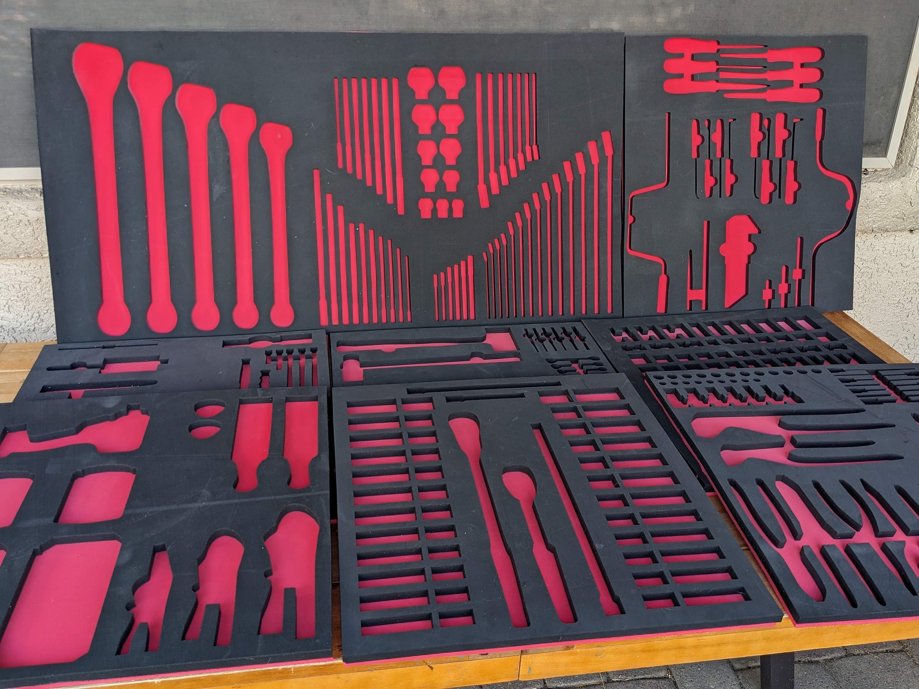 Tool Box Foam Templates for Cutting. Wrenches, Ratchets and Sockets ...