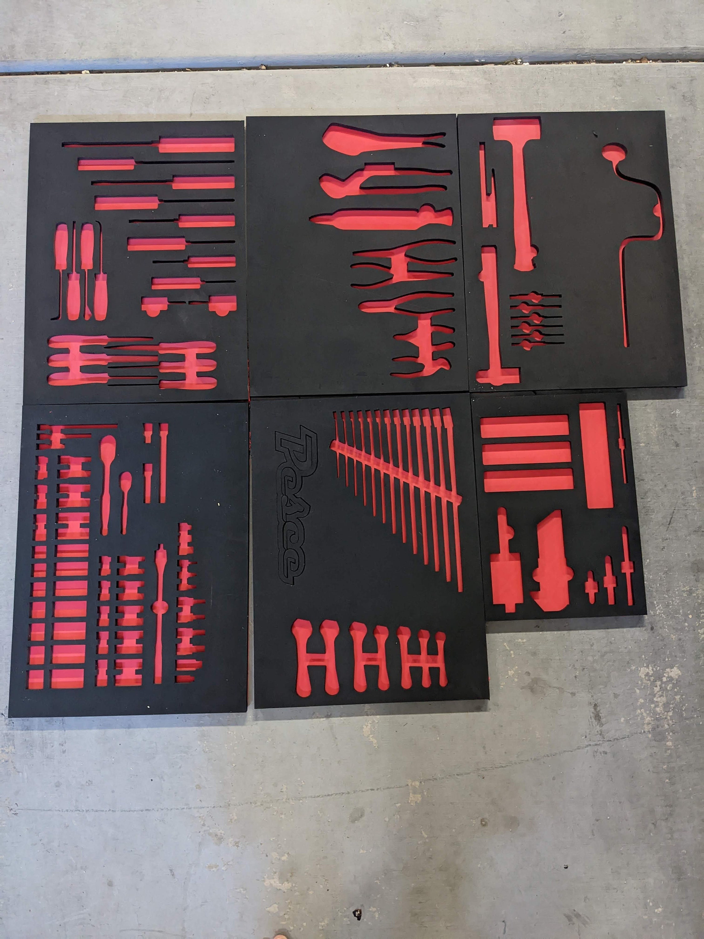 Tool Box Foam Templates for Cutting. Milwaukee Impact, Cordless Ratchet ...