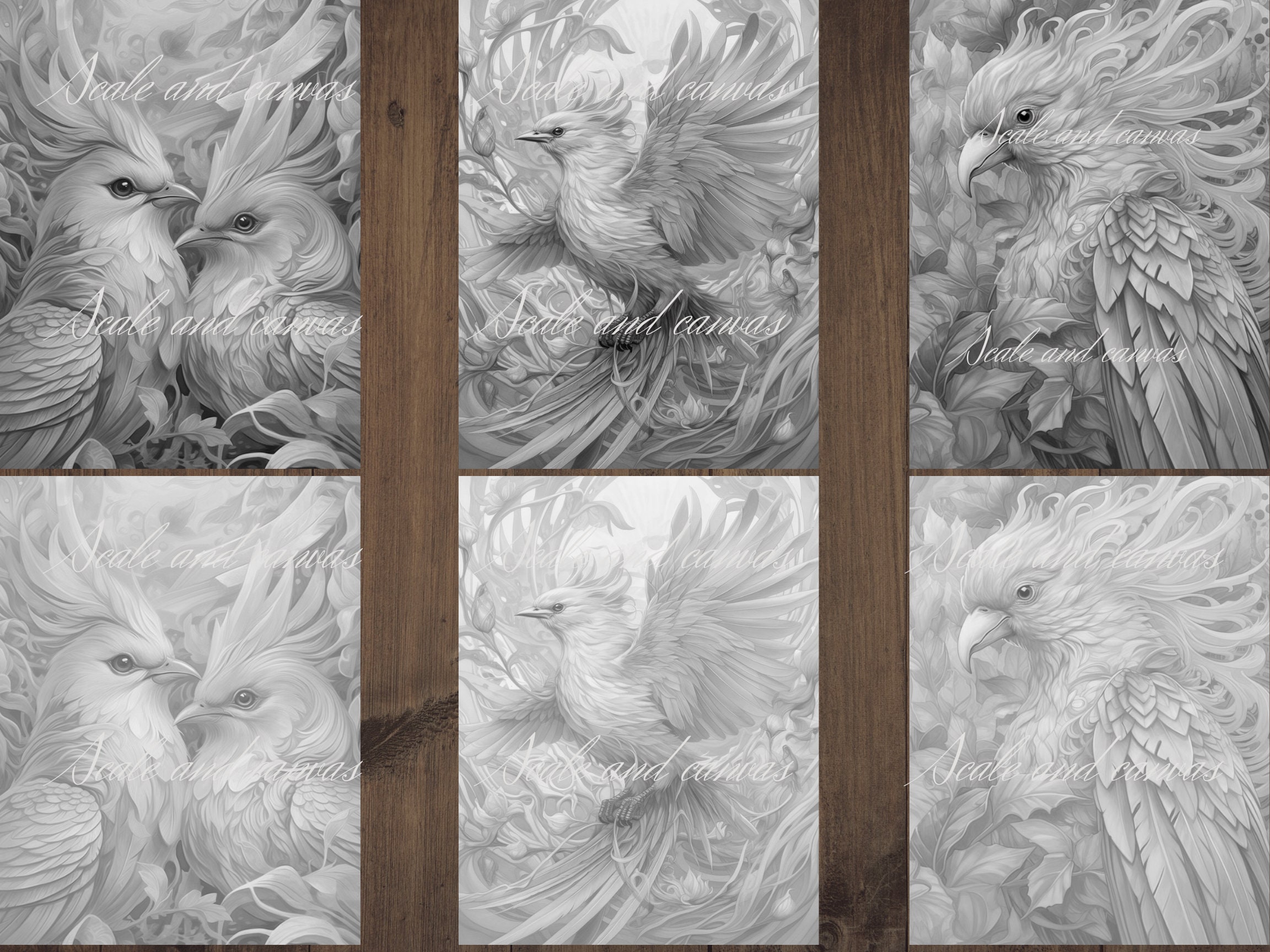 30 Grayscale Art of Birds Coloring Book Set Printable Adult Coloring ...