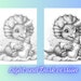 42 Grayscale Newborn Cuties Coloring Book Set Printable Adult Coloring ...