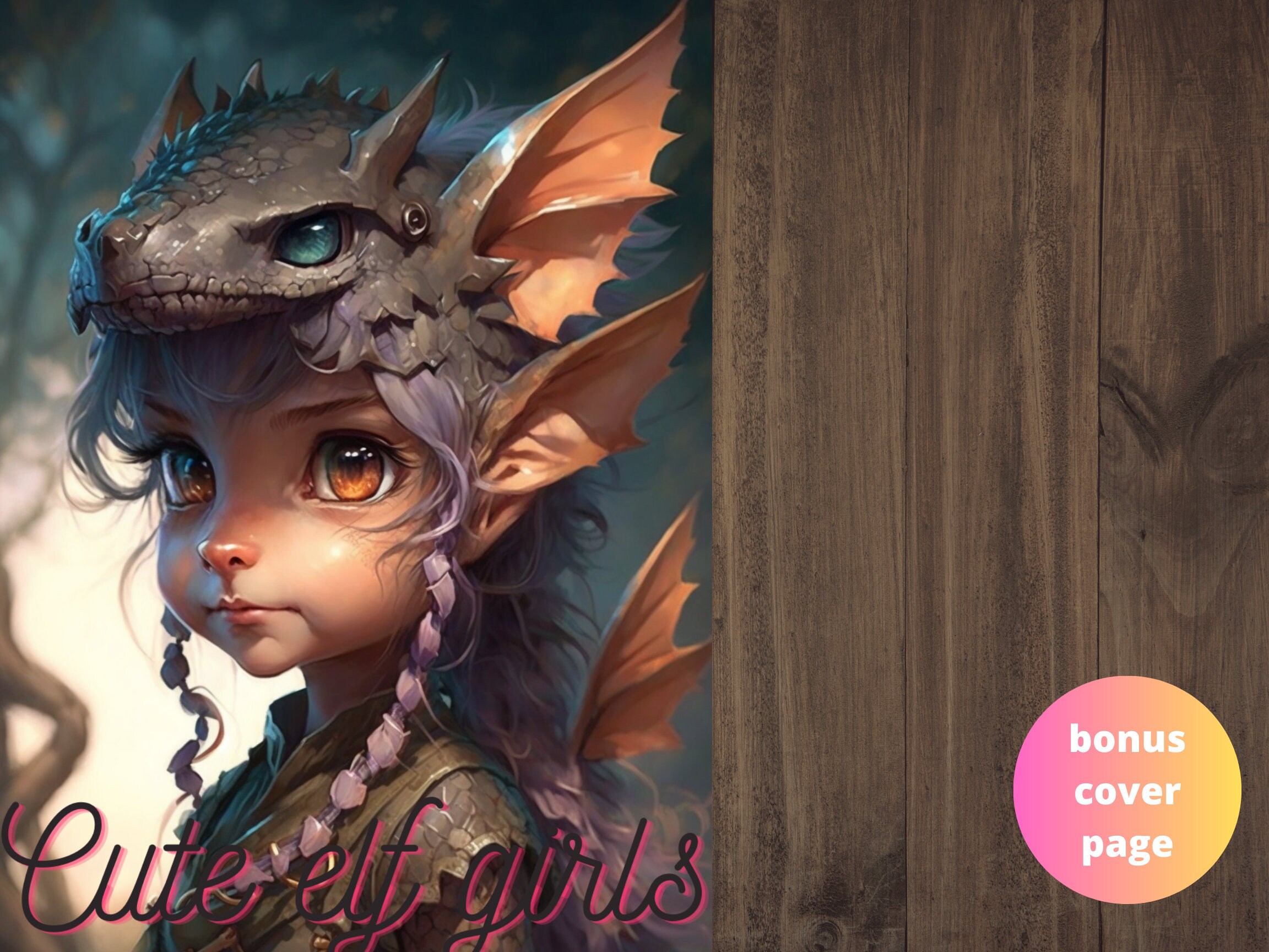 20 Grayscale Cute Elf Girls Coloring Book Set Printable Adult Coloring ...