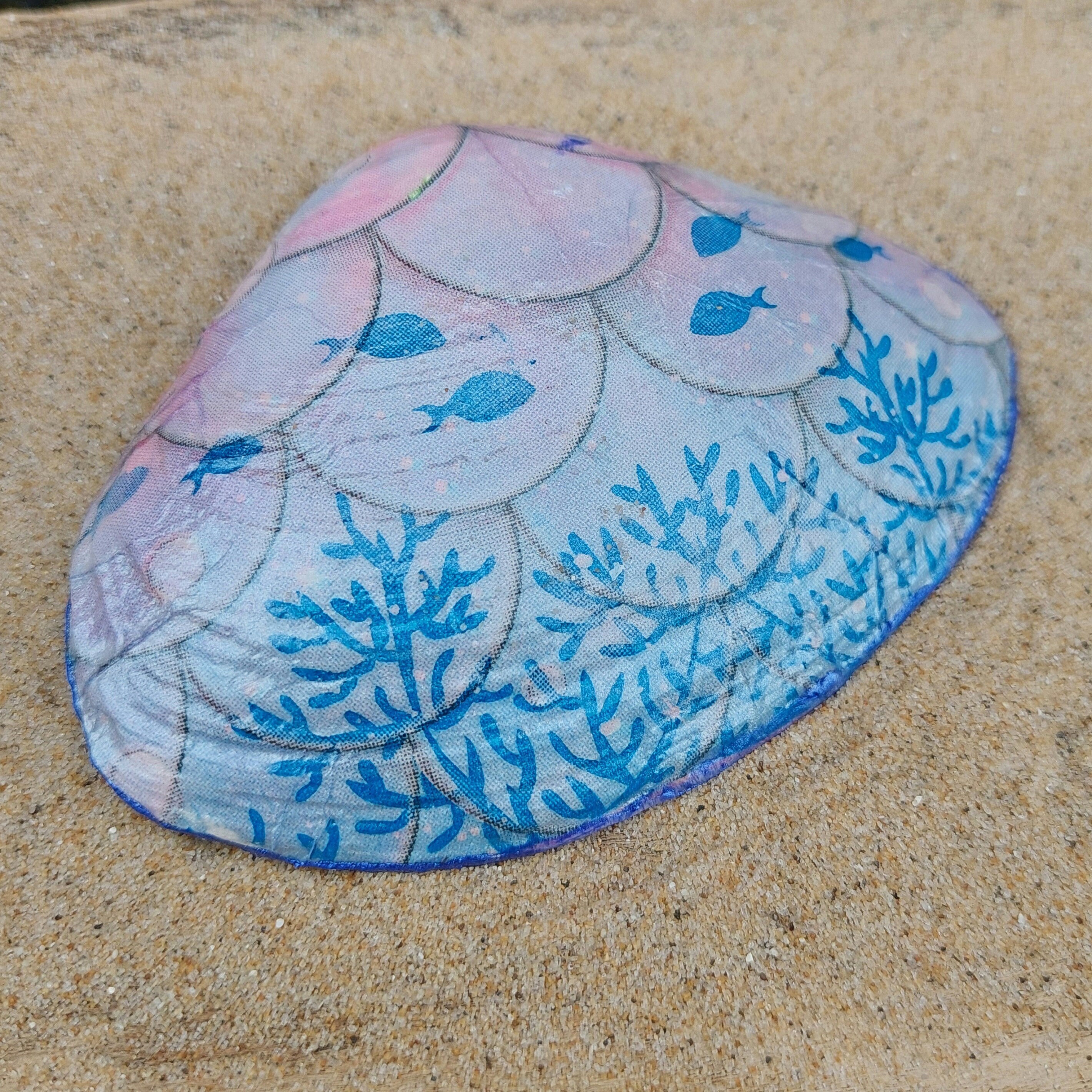 Mermaid Design Clam Shell Trinket Dish ~ Handpainted, Decoupaged ...