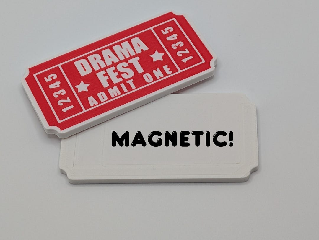 3d-printed Tickets to the Drama Fest - Small (customizable ...