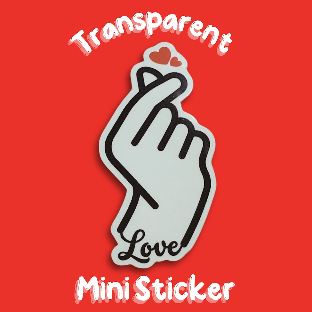 Kawaii Finger Heart Sticker, Cute Heart Symbol Stick on Laptop Water ...