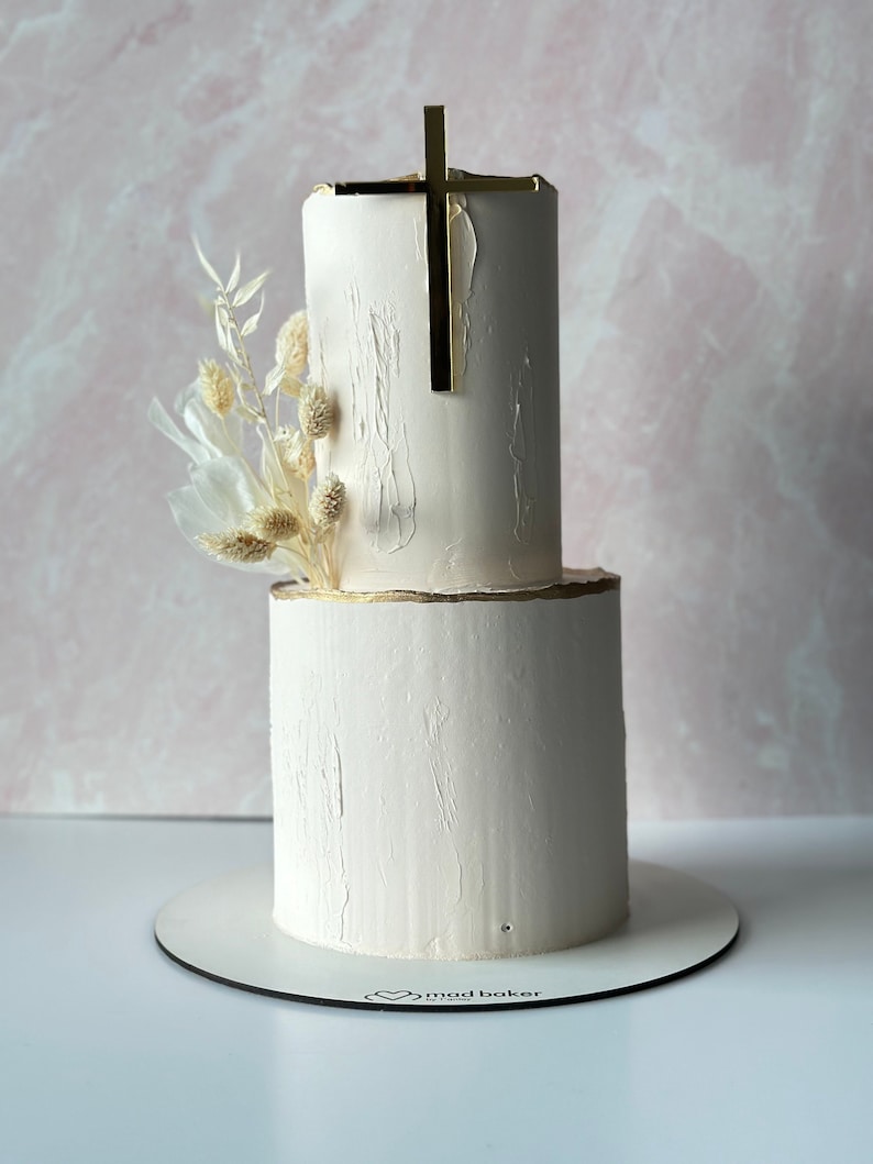 Elegant Acrylic Cross Cake Topper | Custom Cake Charm | Baptism ...