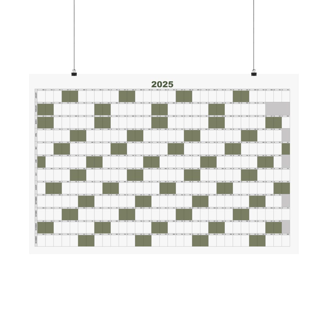 Large 2025 Full Year Wall Calendar for Families - Printable PDF ...