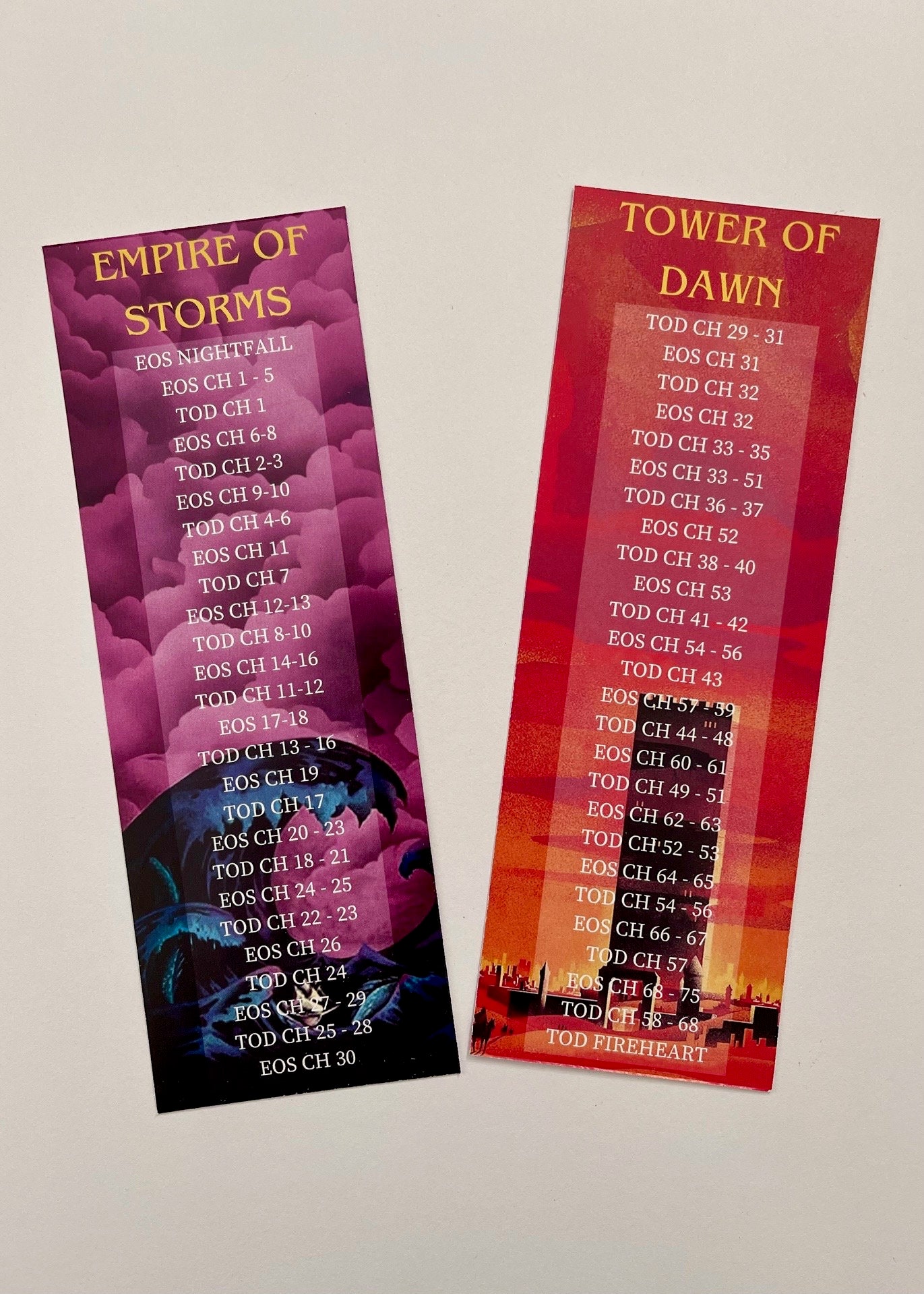 Throne of Glass Tandem Read Bookmark Empire of Storms & Tower of Dawn High Quality Print - Etsy