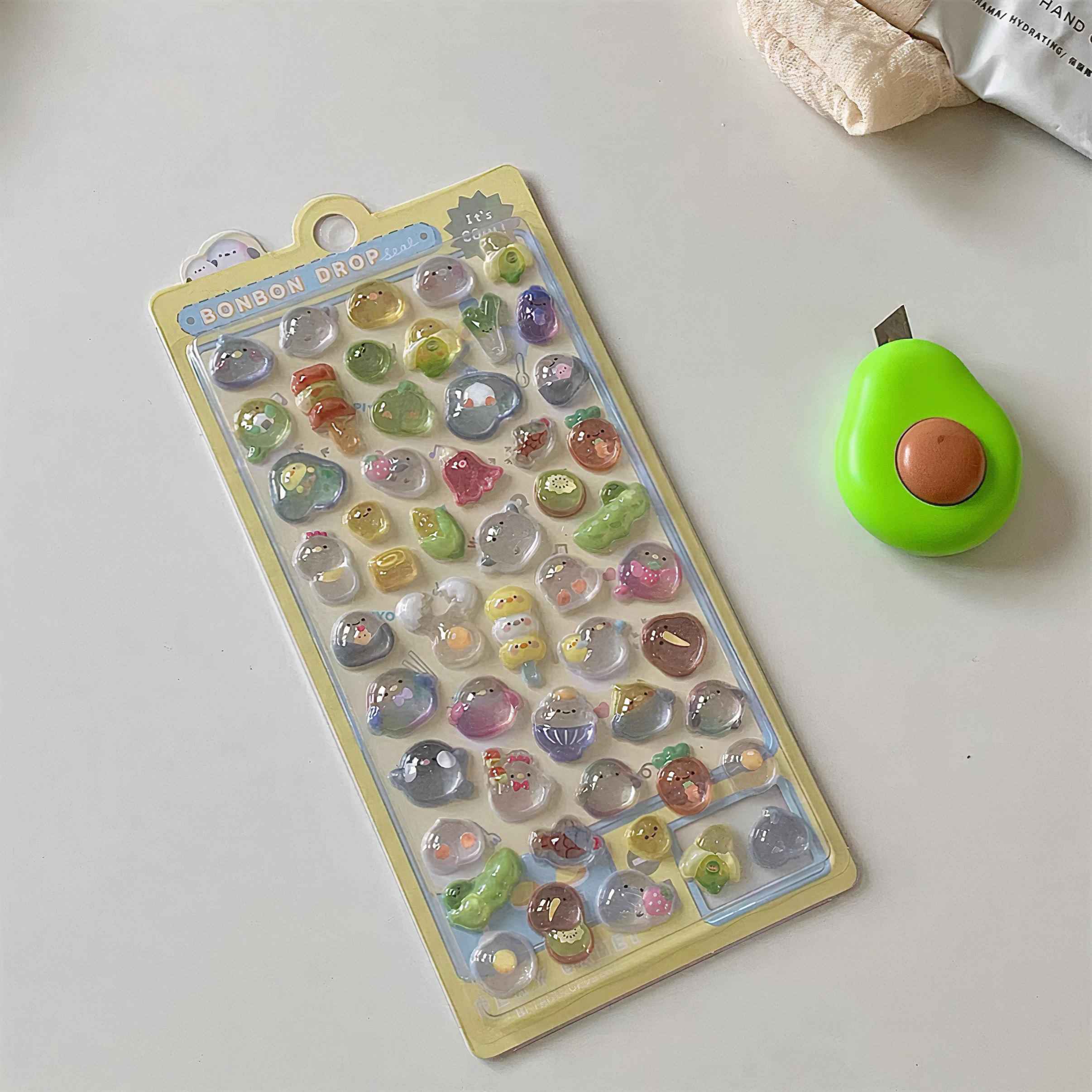 3D Kawaii Animal Stickers: Puffy Jelly Decals for Journaling - Etsy