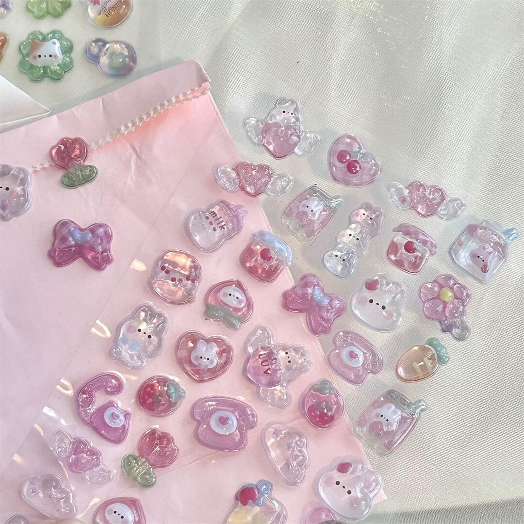 3D Kawaii Animal Stickers: Puffy Jelly Decals for Journaling - Etsy