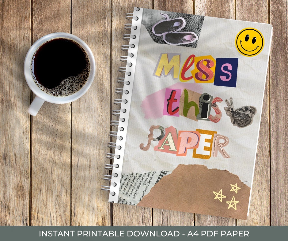 50 Pages Mess This Paper, Printable PDF Instant Download, Wreck This ...