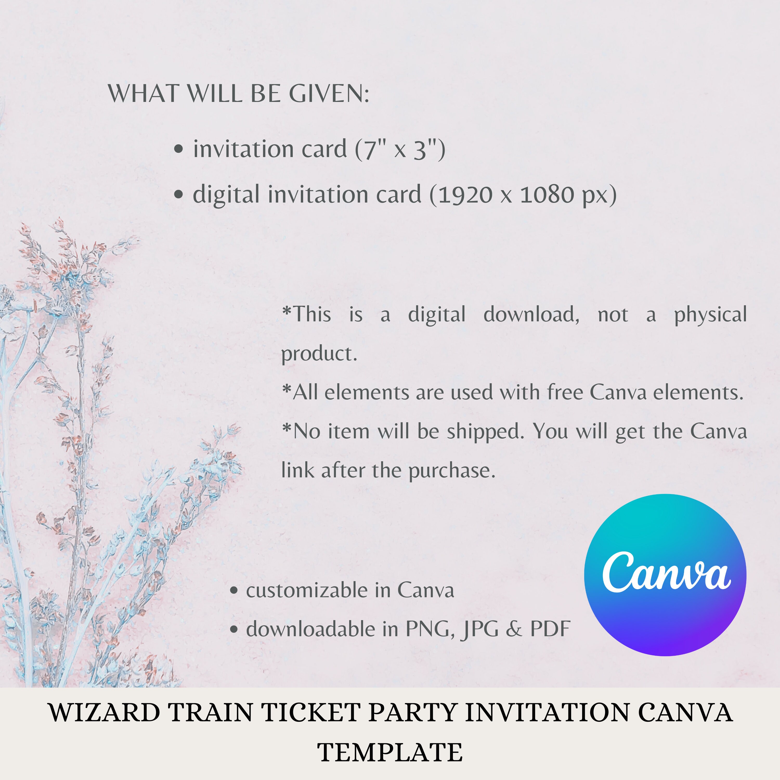Wizard Train Ticket Invitation Template, Hogwarts Ticket Invitation ...