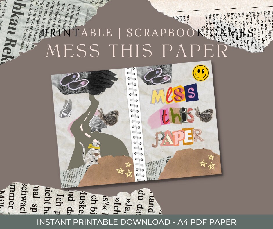 50 Pages Mess This Paper, Printable PDF Instant Download, Wreck This ...