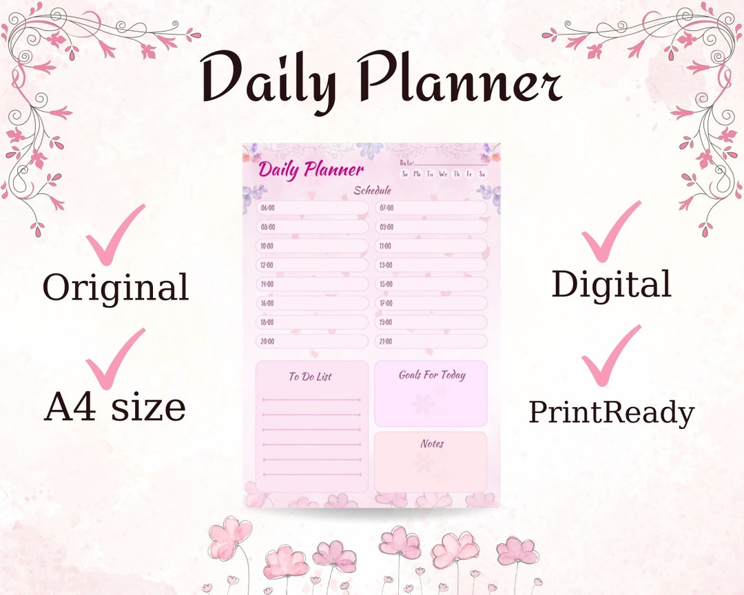 Floral Digital Planner Printable Planner Daily Journal for Kids - Etsy