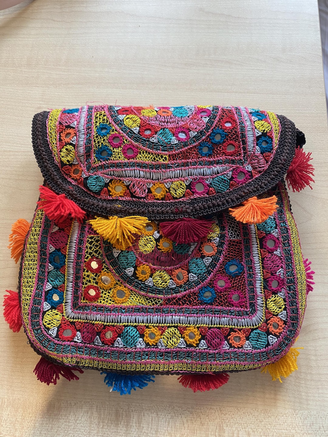 Vintage Handmade Multicolour Crossbody Bag - Traditional Pakistani ...