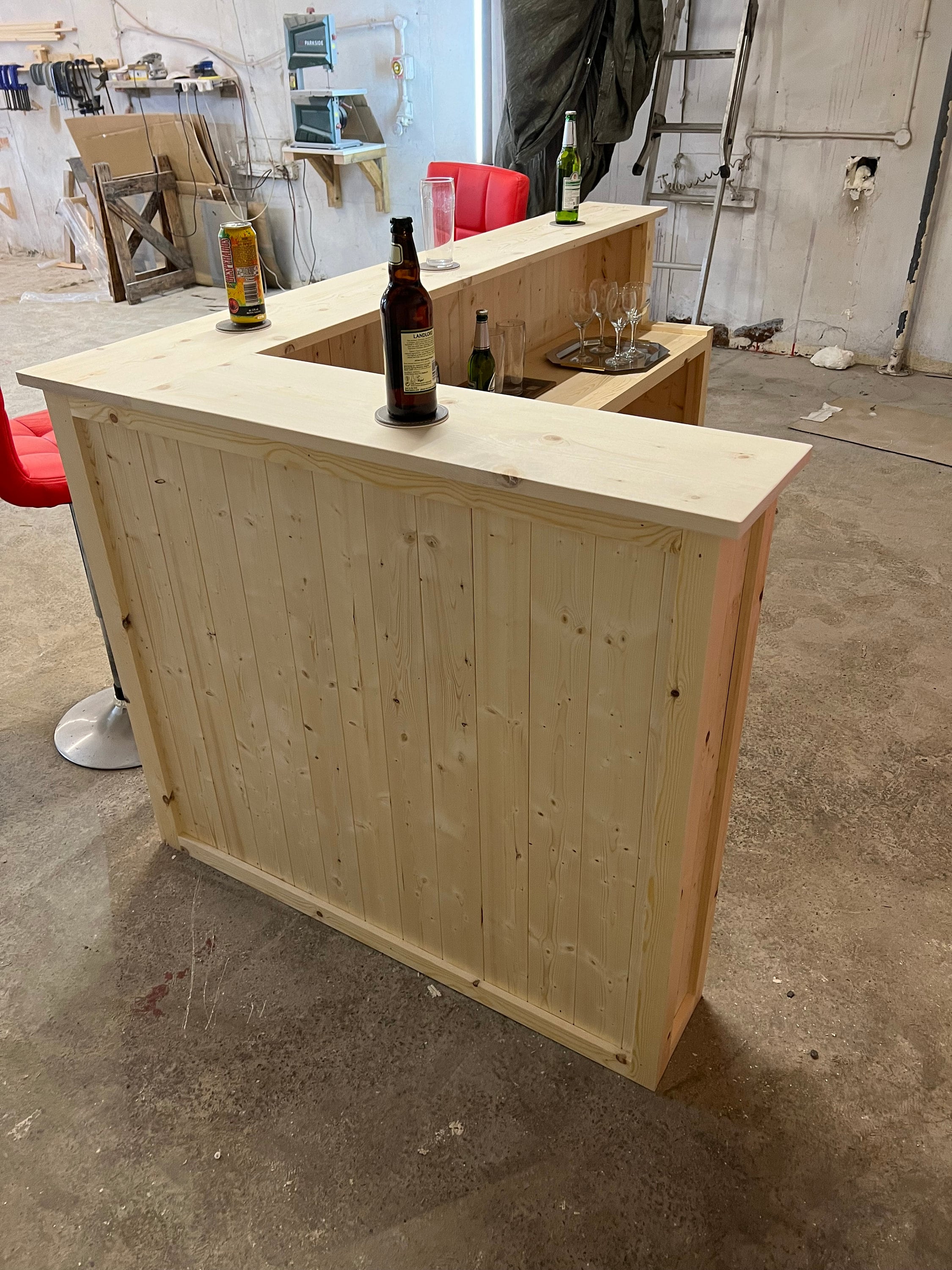 L Shape Home Bar /garden Bar /reception Desk / Nan Cave - Etsy