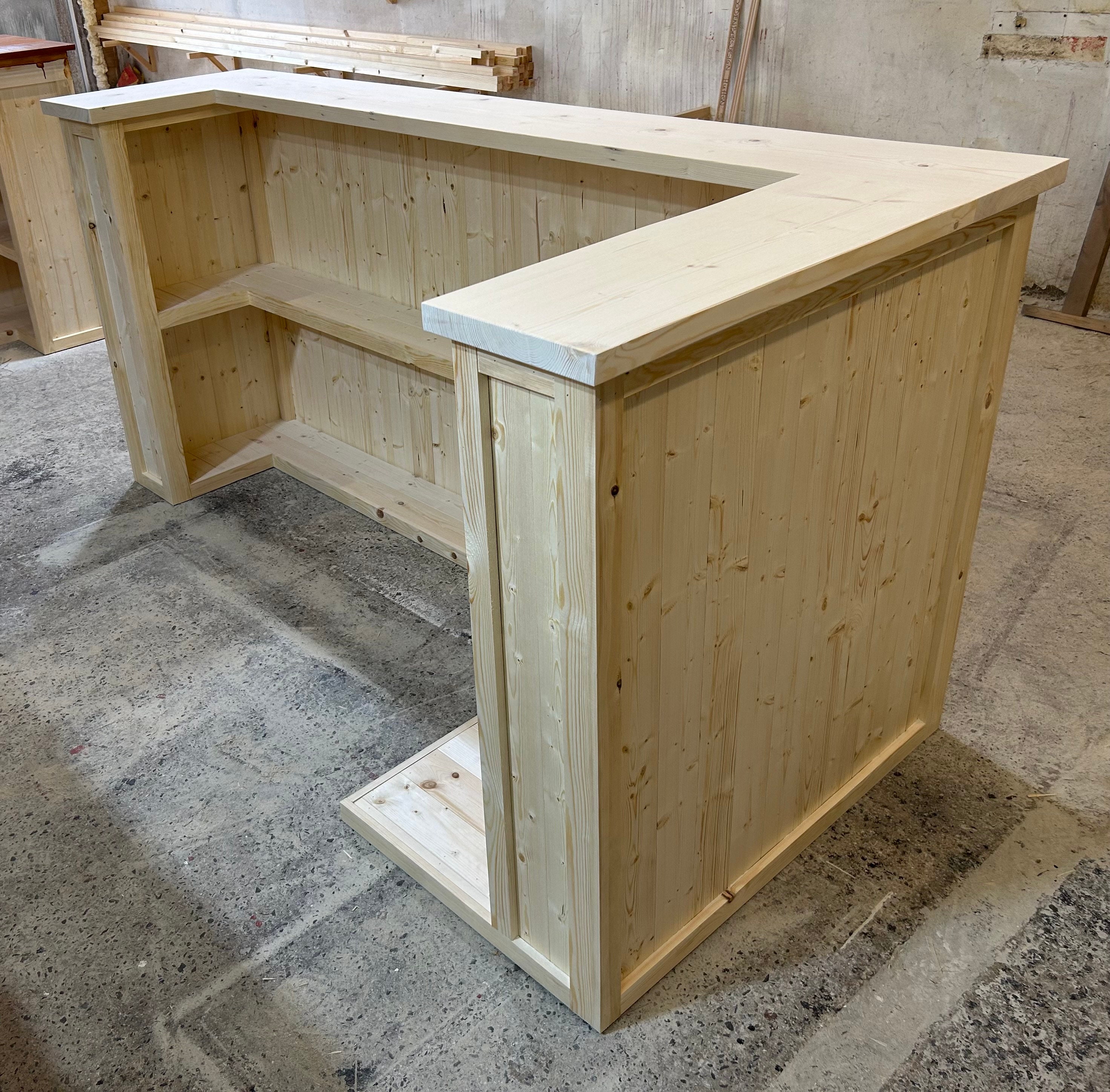 Wooden Home Bar L Shape Bar Man Cave Bar Summerhouse Bar Garden Bar ...