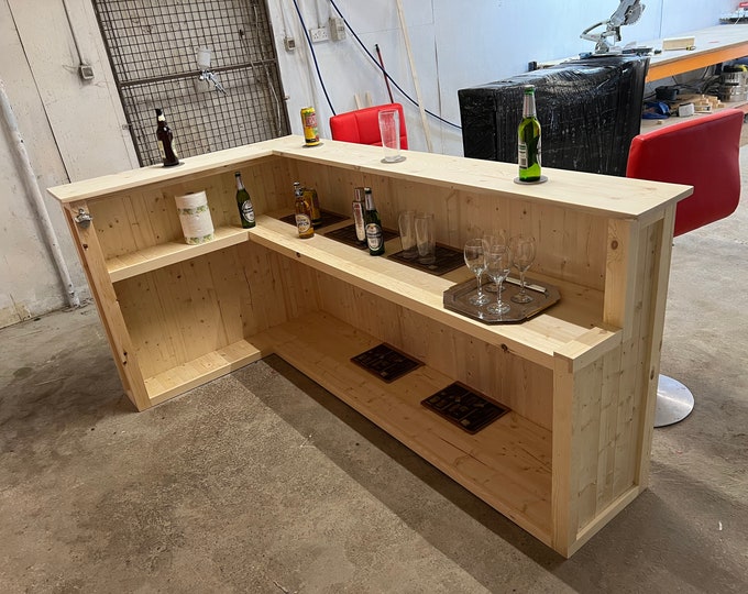 L Shape Home Bar /garden Bar /reception Desk / Nan Cave - Etsy