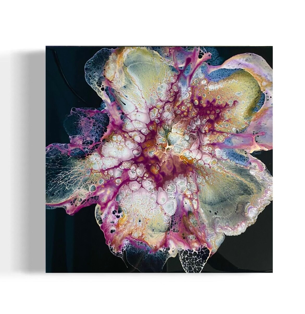Original Acrylic Bloom Pour Art. "cellular Supernova Part 1". 14"x14 ...