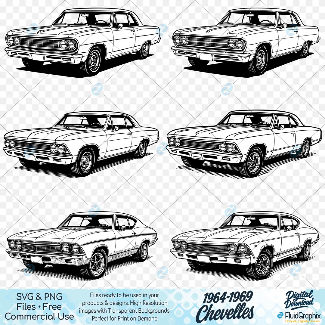 Chevy Chevelle SVG PNG: 1960s Classic Car Designs (digital Download) - Etsy