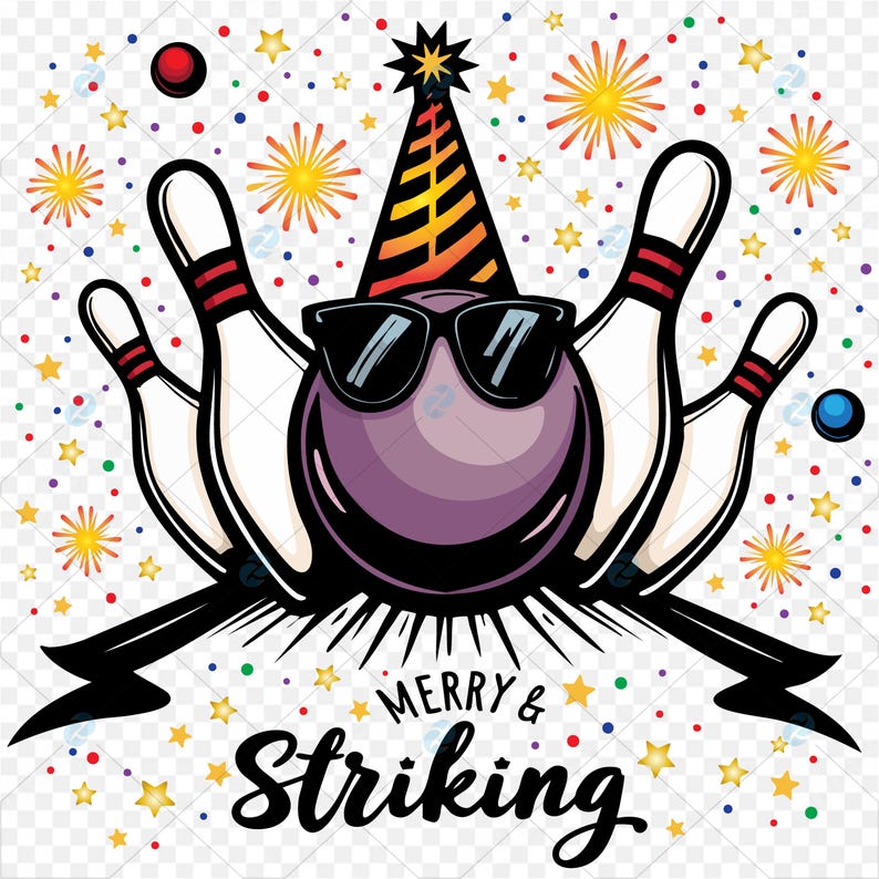 Christmas Bowling SVG PNG PDF Bundle: Funny Holiday Clipart, Festive ...