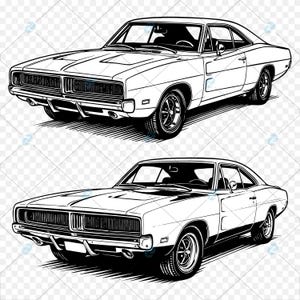 Dodge Charger SVG PNG: 1966-1969 Classic Car Designs (digital Download ...