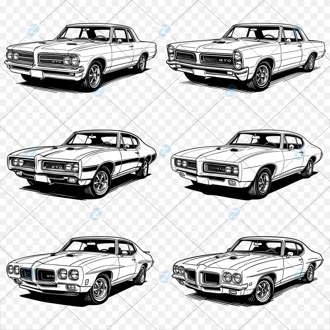 Pontiac GTO SVG PNG, Pontiac Classic Car, 60's and 70's Gto, Classic ...