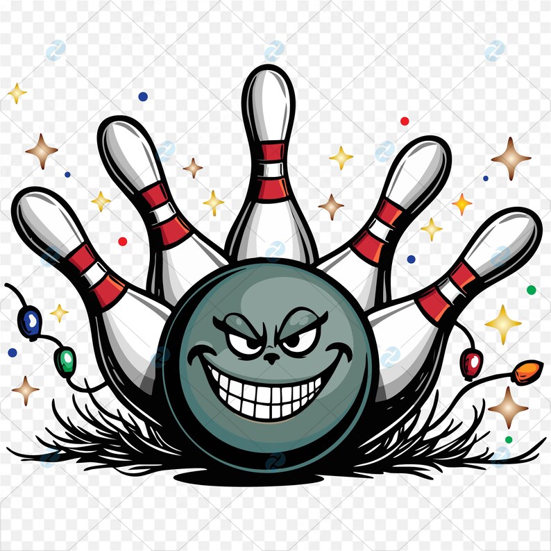 Christmas Bowling SVG PNG PDF Bundle: Funny Holiday Clipart, Festive ...