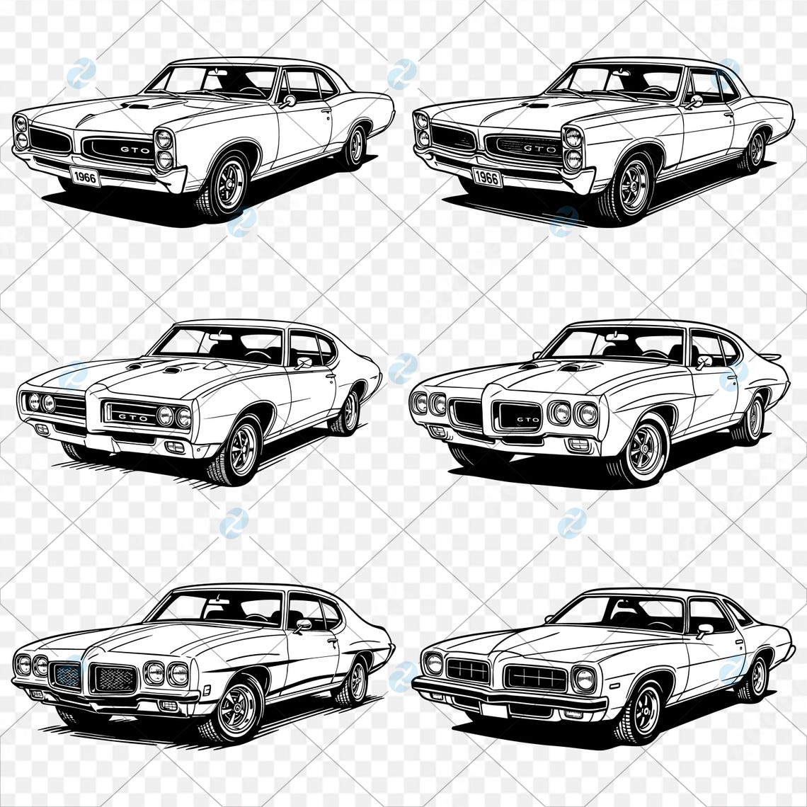Pontiac GTO SVG PNG, Pontiac Classic Car, 60's and 70's Gto, Classic ...