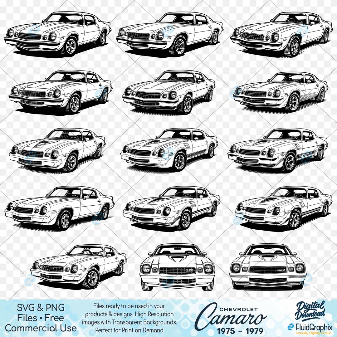 Chevy Camaro Z28 SVG PNG: 70s Classic Car Designs (digital Download) - Etsy