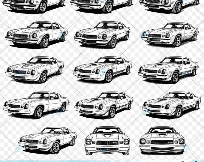 Chevrolet Camaro Z28 1973 SVG/EPS Simple Vector Line Art Outline ...